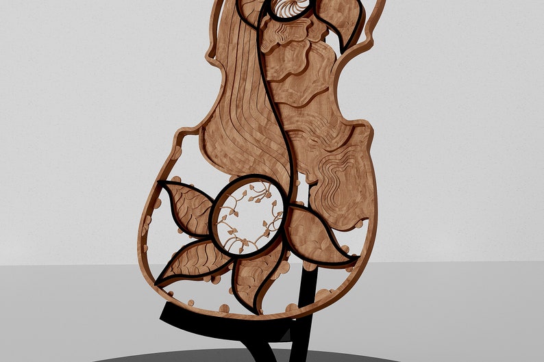 Violin Svg,dxf-laser Cut Files- 12 Multilayer Art Piece for Glowforge ...