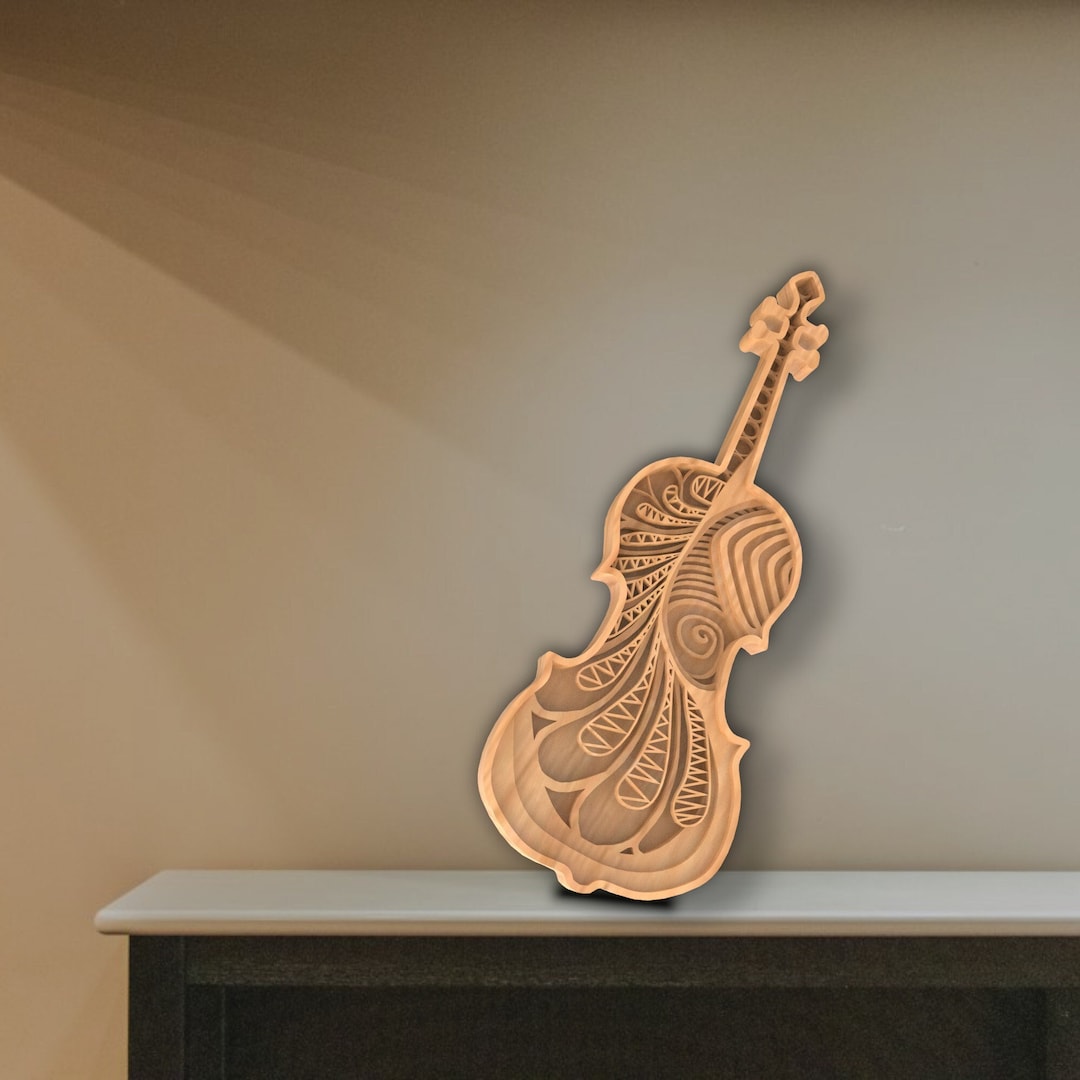Violin Svg,dxf-laser Cut Files- 5 Multilayer Art Piece for Glowforge ...