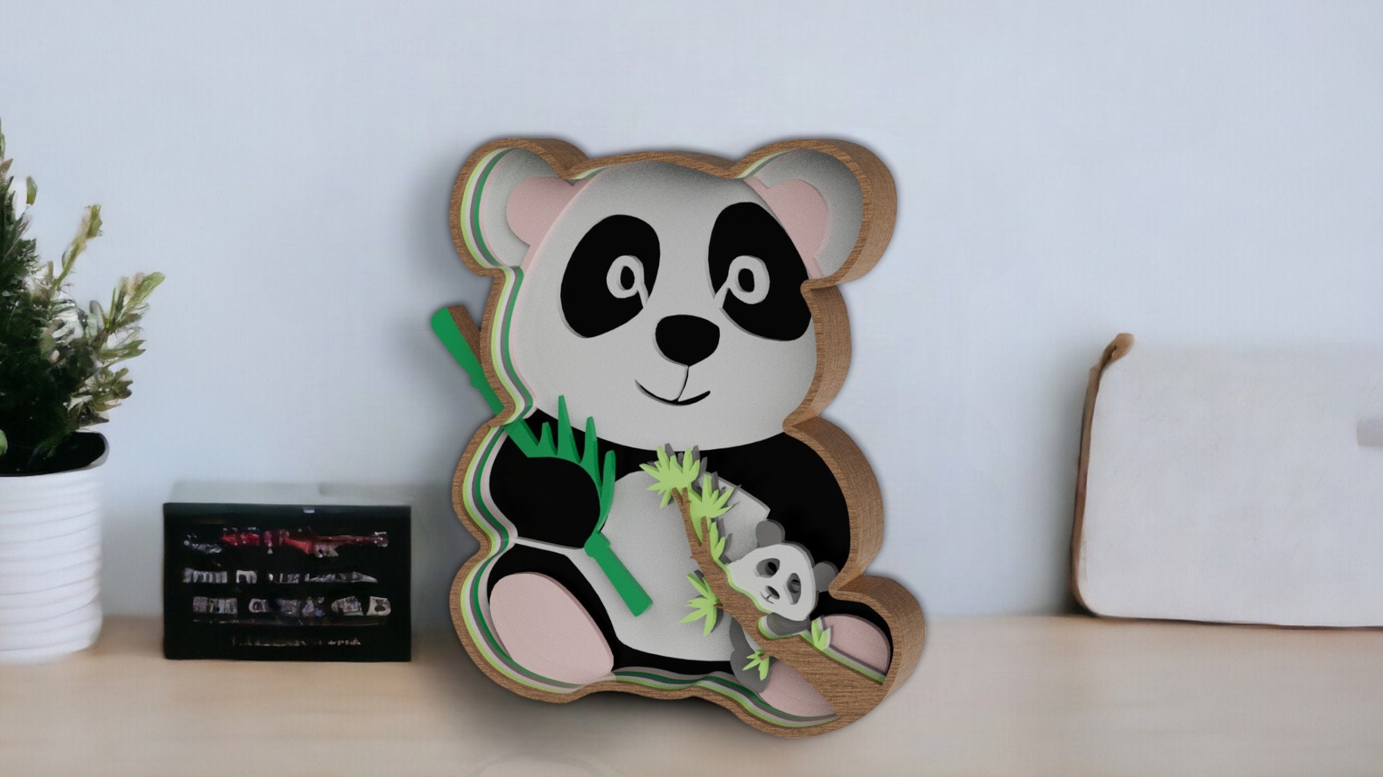Panda Svg,dxf-laser Cut Files- 8 Multilayer Art Piece for Glowforge,pdf ...