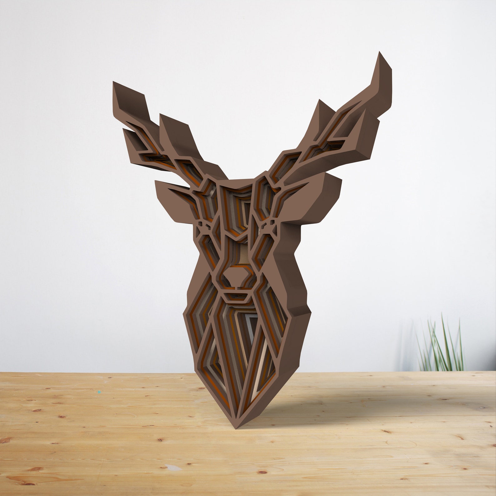 Deer Svg,dxf-laser Cut Files- 8 Multilayer Art Piece for Glowforge,pdf ...