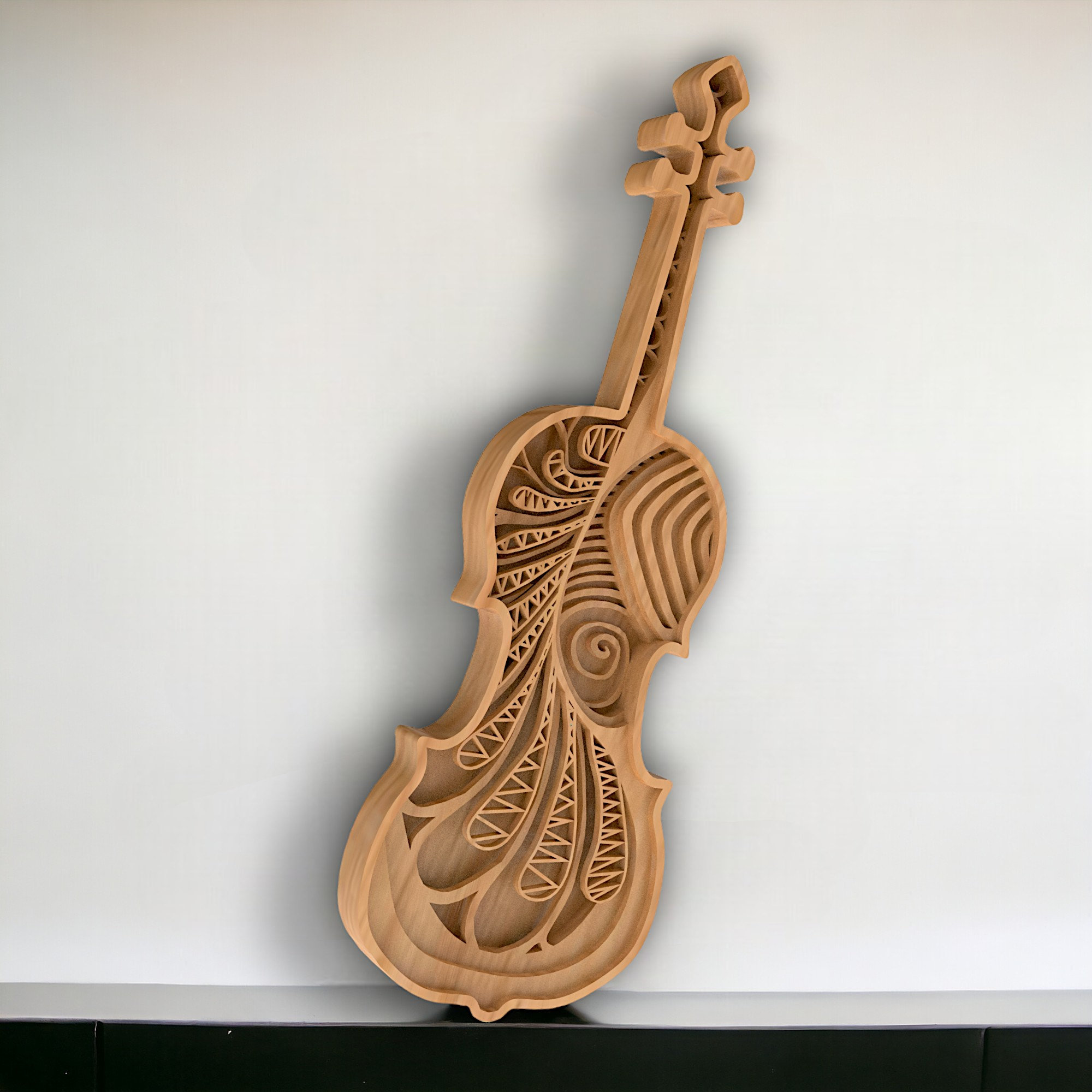 Violin Svg,dxf-laser Cut Files- 5 Multilayer Art Piece for Glowforge ...