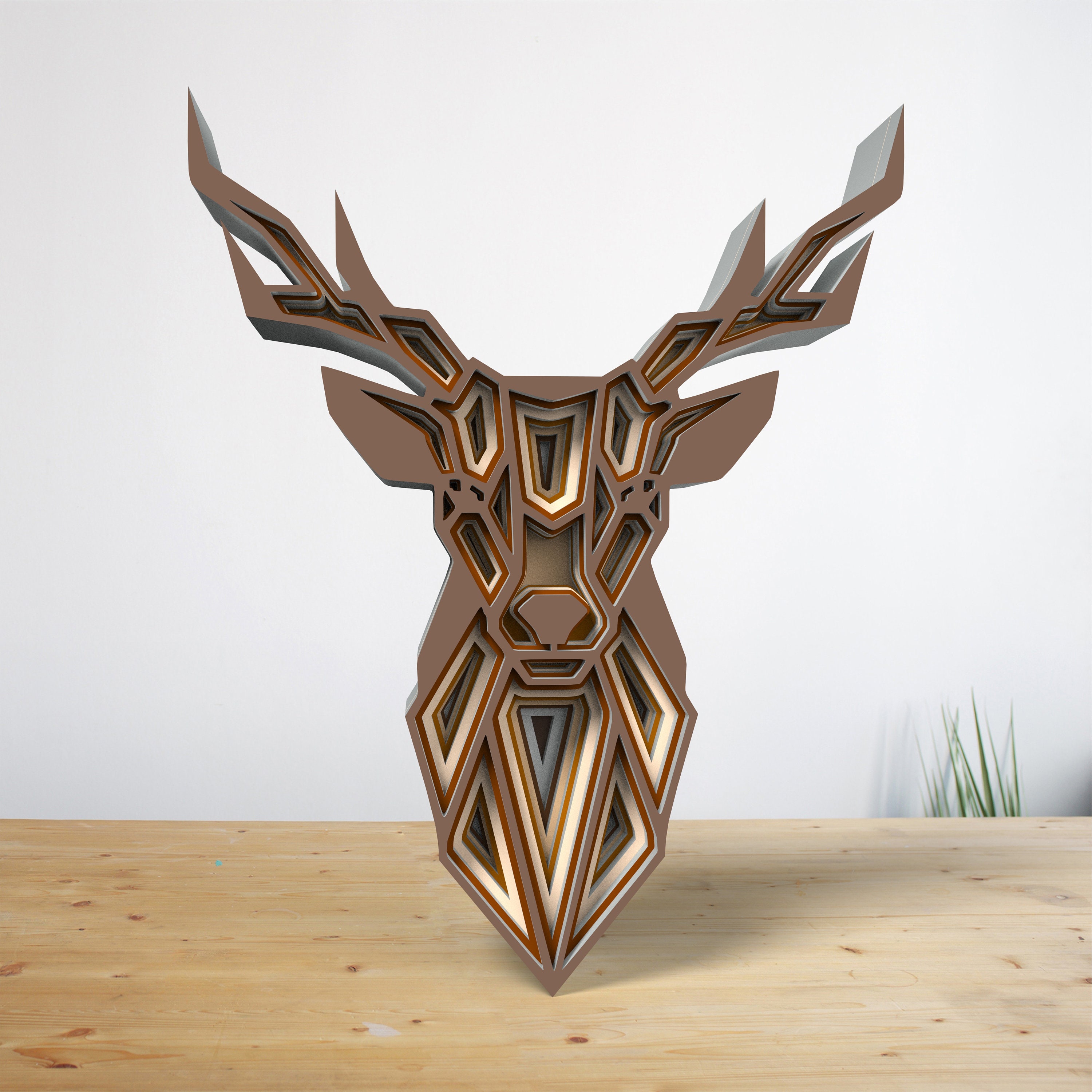 Deer Svg,dxf-laser Cut Files- 8 Multilayer Art Piece for Glowforge,pdf ...