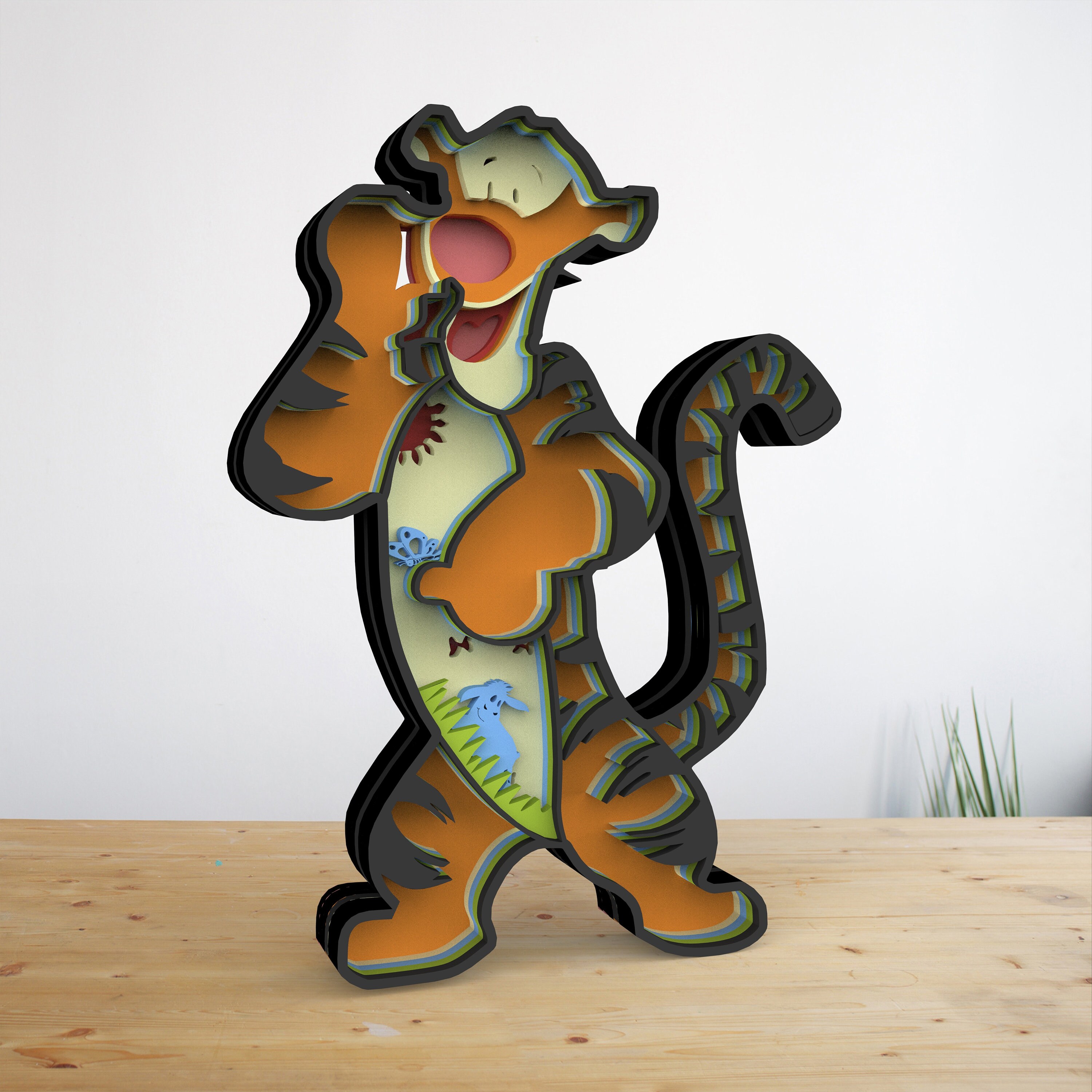Tiger Svg,dxf-laser Cut Files- 7 Multilayer Art Piece for Glowforge,pdf ...
