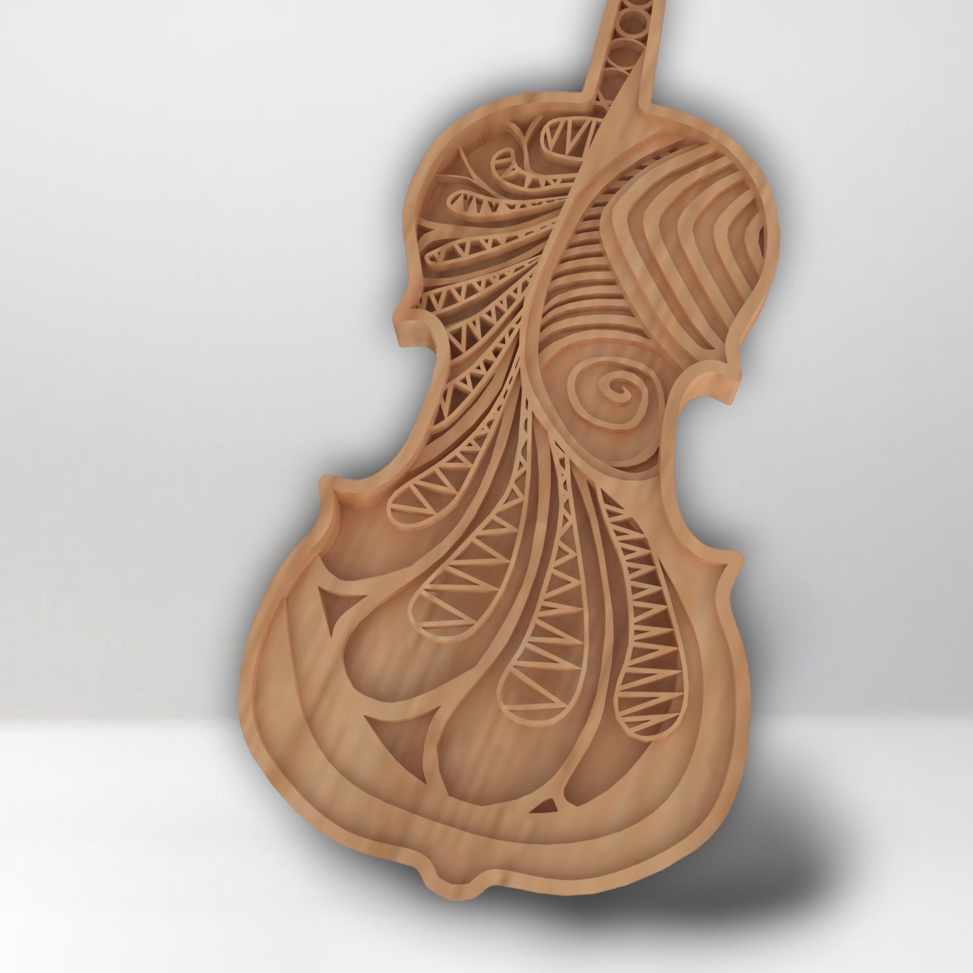 Violin Svg,dxf-laser Cut Files- 5 Multilayer Art Piece for Glowforge ...