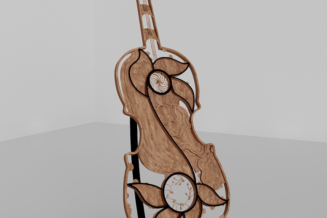 Violin Svg,dxf-laser Cut Files- 12 Multilayer Art Piece for Glowforge ...