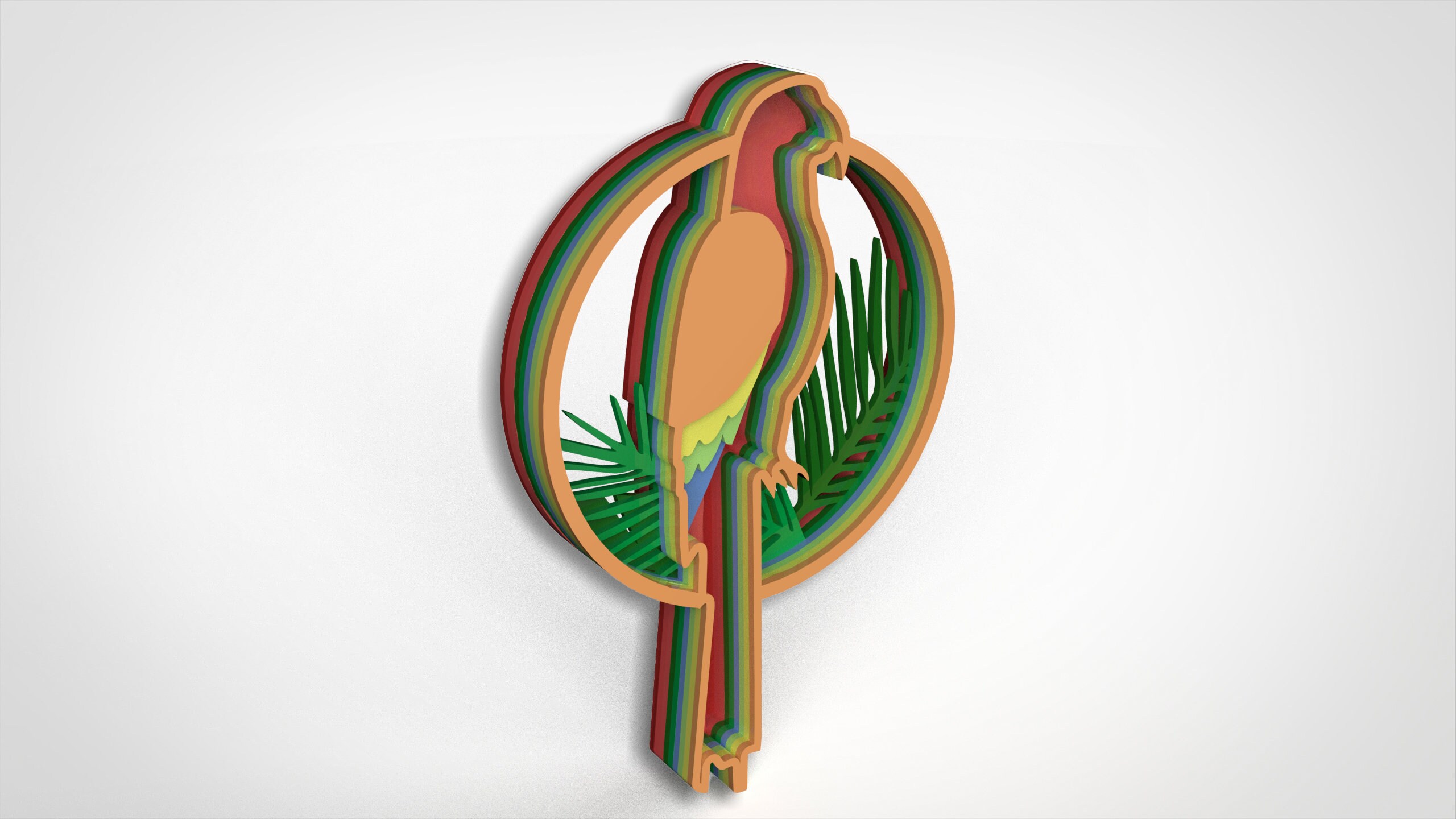 Parrot Svg,dxf-laser Cut Files- 9 Multilayer Art Piece for Glowforge ...