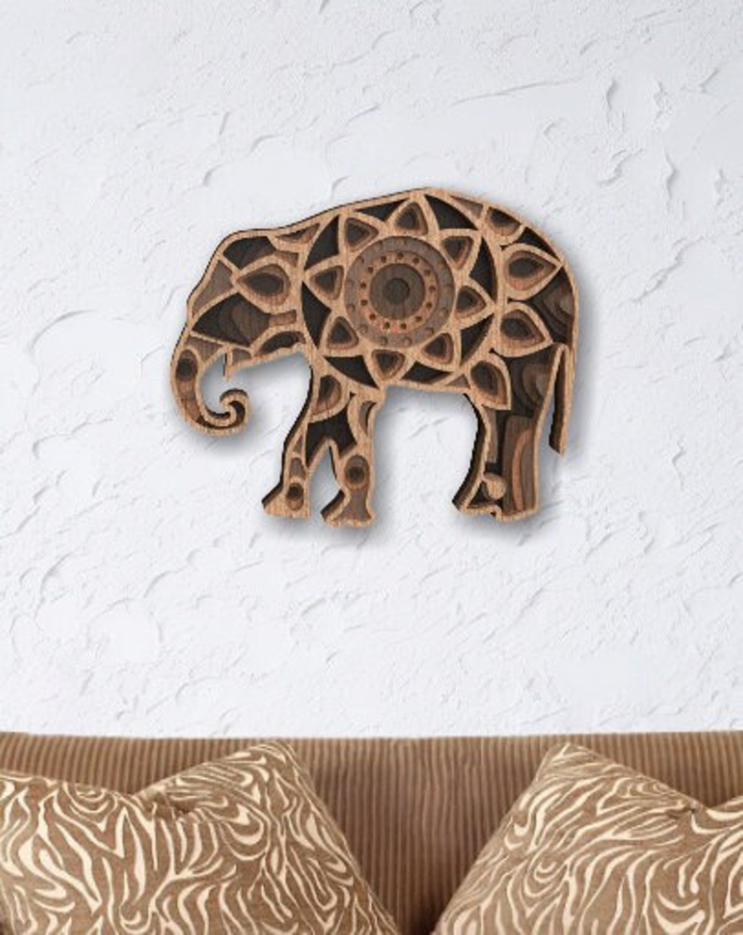 Elephant Svg,dxf-laser Cut Files- 6 Multilayer Art Piece for Glowforge ...