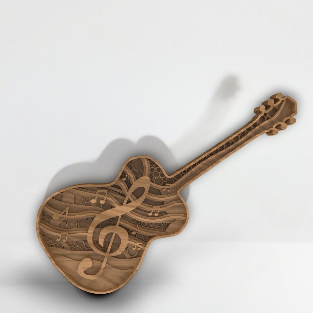 Guitar Svg,dxf-laser Cut Files- 7 Multilayer Art Piece for Glowforge ...