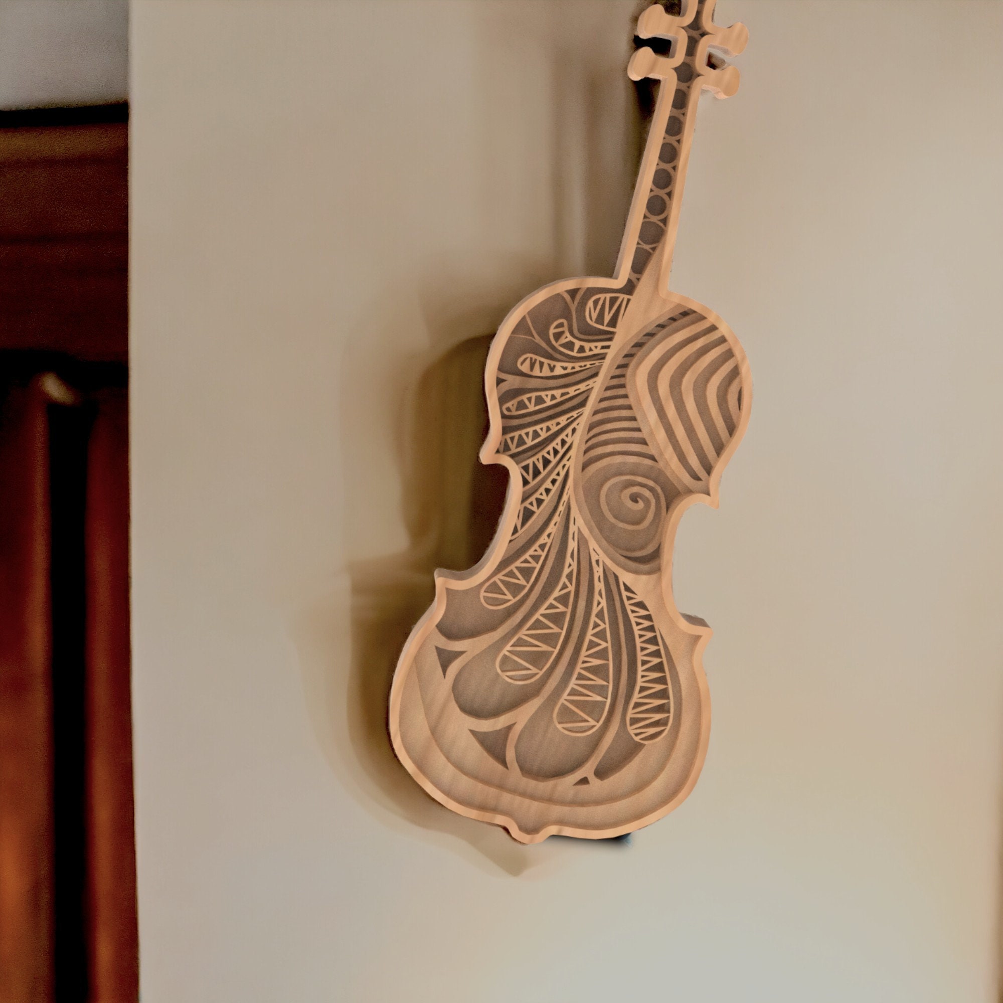 Violin Svg,dxf-laser Cut Files- 5 Multilayer Art Piece for Glowforge ...