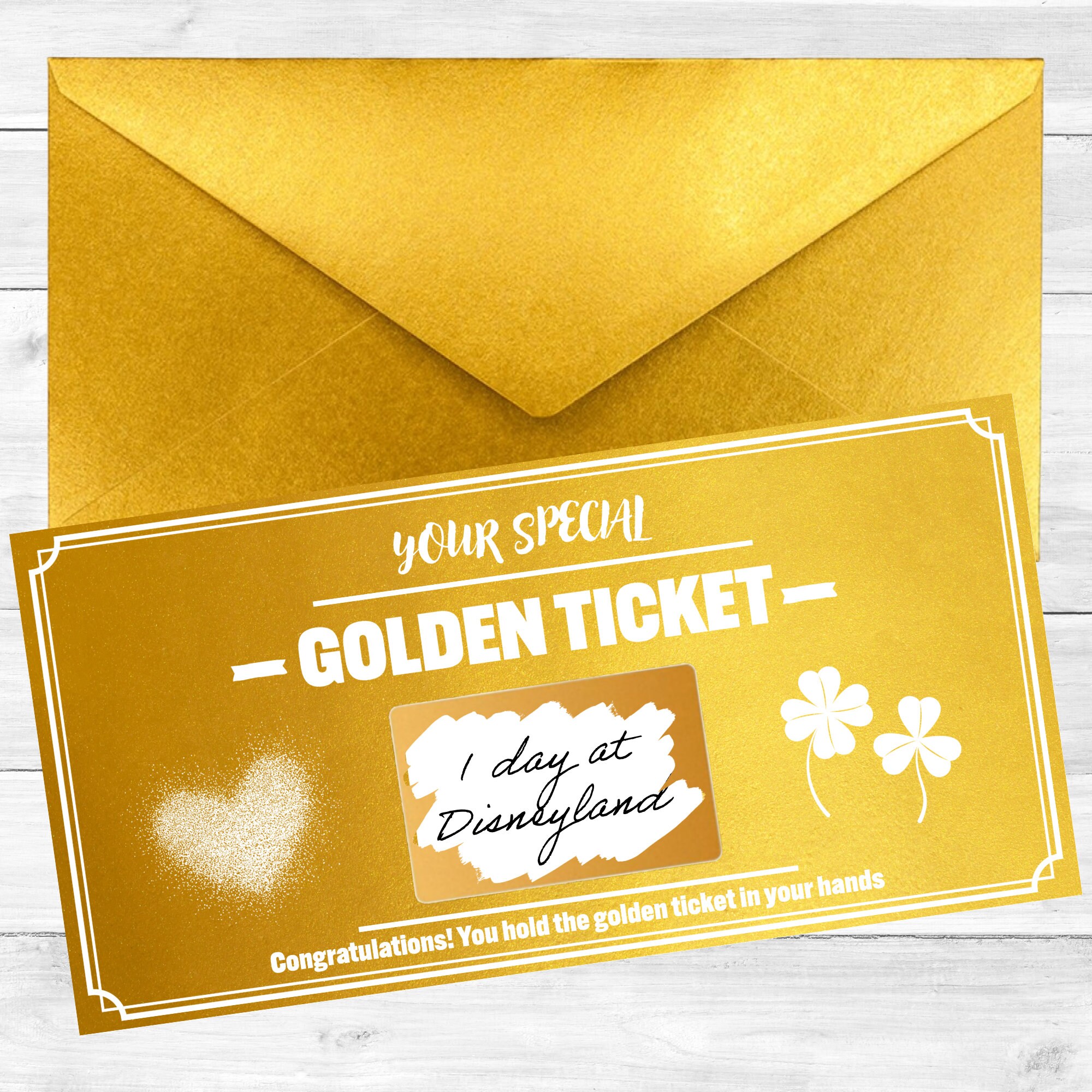 Voucher Your Special Golden Ticket Label Yourself Golden Scratch Card ...