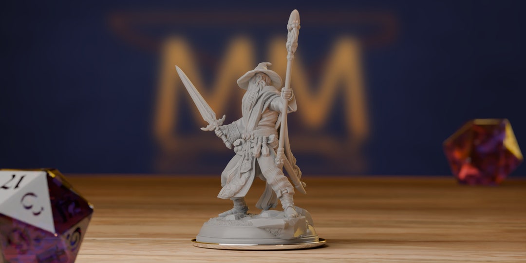 Human Wizard Miniature Male Wizard Mini Dungeons and Dragons RPG ...