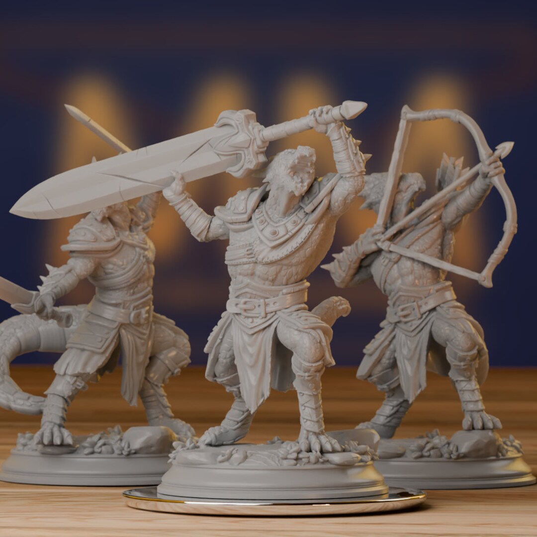 3pc Kobold Miniatures Kobold Fighter Kobold Ranger Kobold Barbarian ...