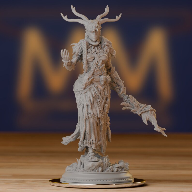 Elf Druid Dark Priestess Miniature Female Ranger Mini Dungeons and ...
