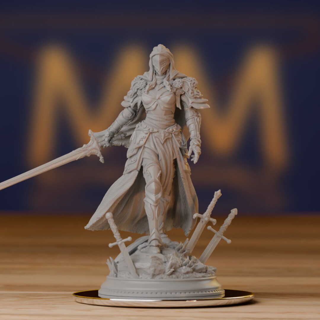 Vengeance Paladin Battle Cleric Miniature Female Fighter Mini Dungeons ...