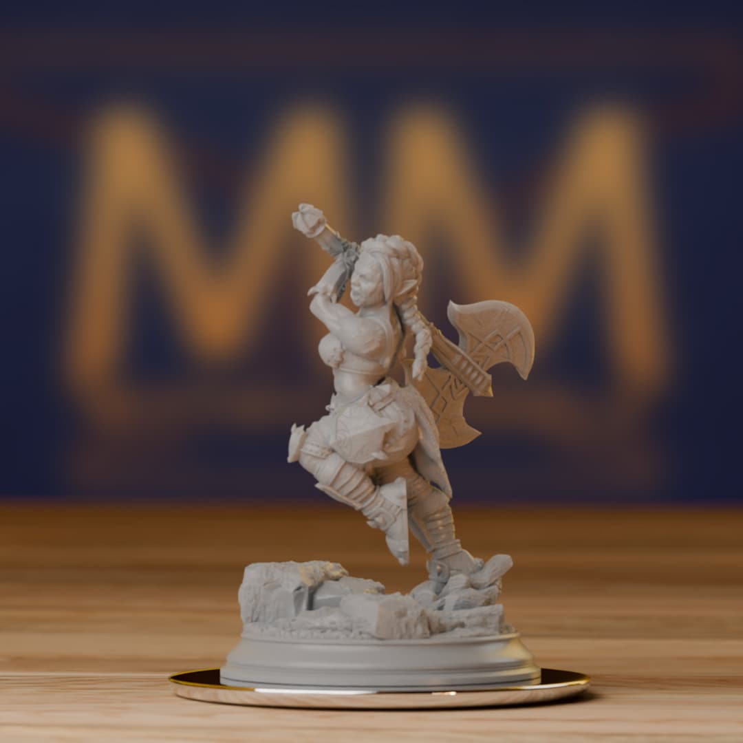 Dwarf Barbarian Female Duergar Battle Master Mini Dungeons and Dragons ...