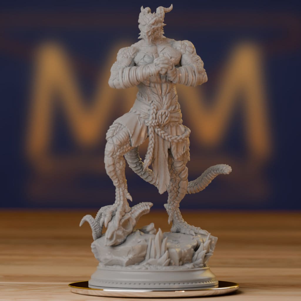 Dragonborn Monk Miniature Male Brawler Mini Dungeons and Dragons RPG ...