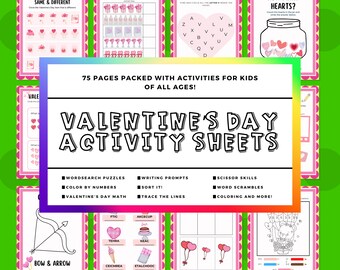 Valentine's Day Coloring and Activity Sheets, Simple, Kids Activity ...