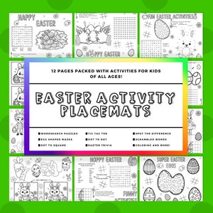 Easter Activity Placemats, Coloring Sheets, Kids Activity, Easter ...