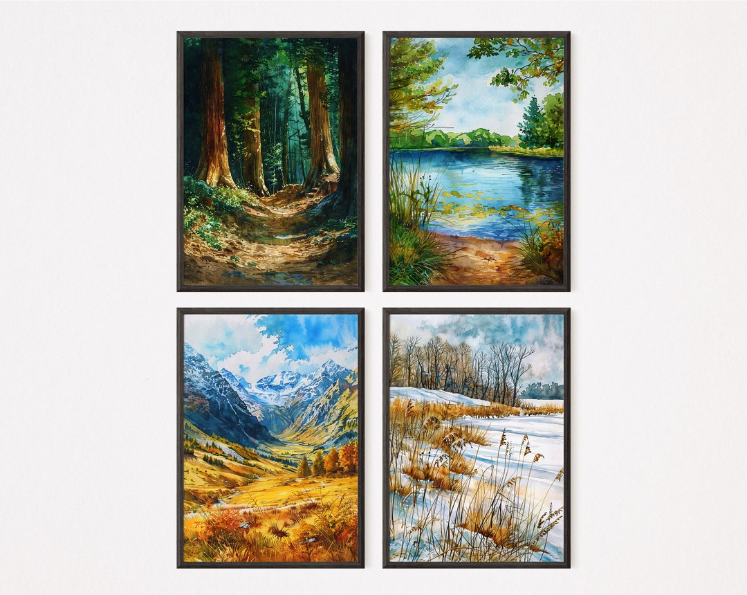 The Essence - Four Seasons - Watercolor Prints | Set of 4 | Spring ...