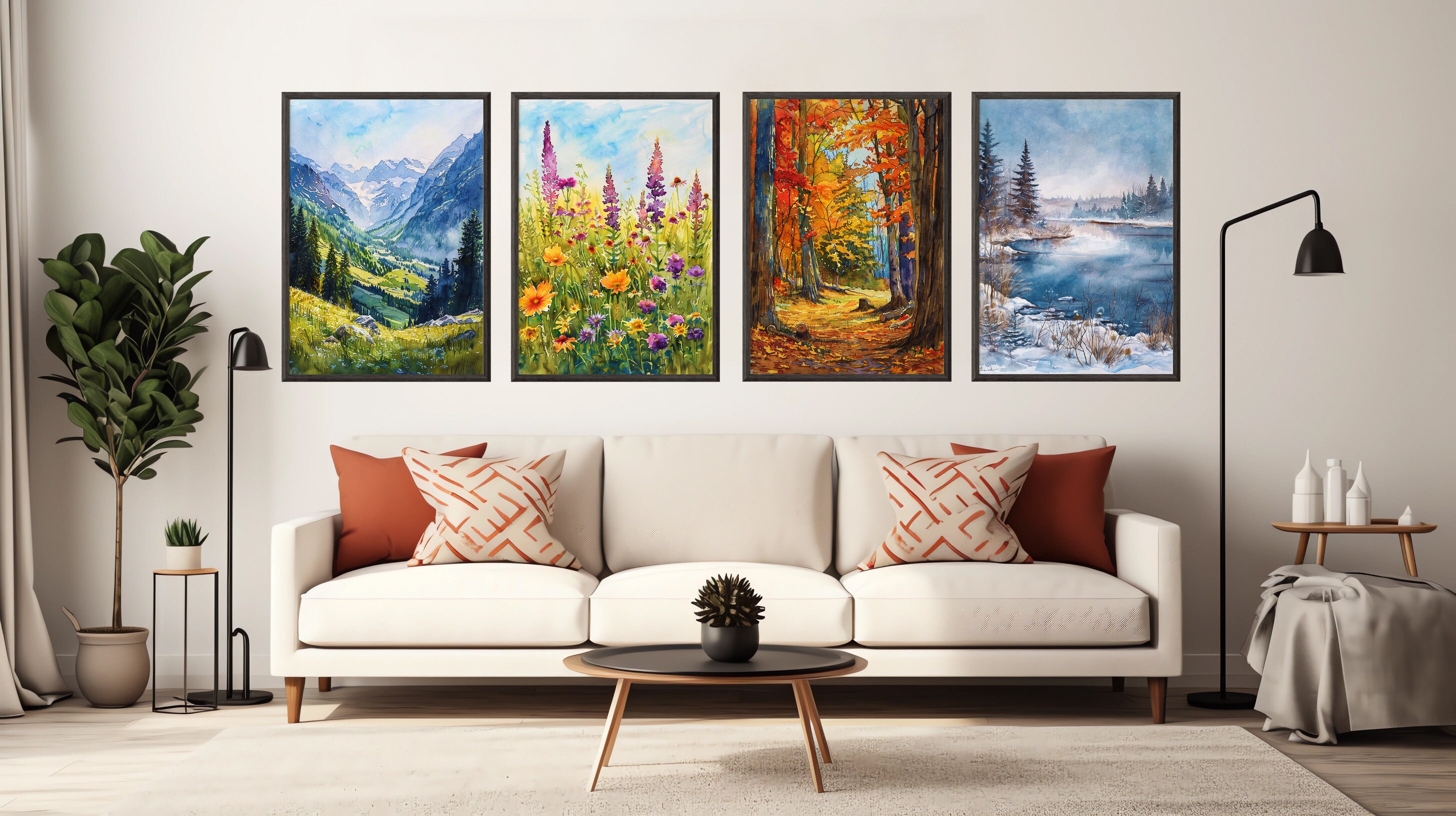 The Ethernal - Four Seasons - Watercolor Prints | Set of 4 | Seasons ...