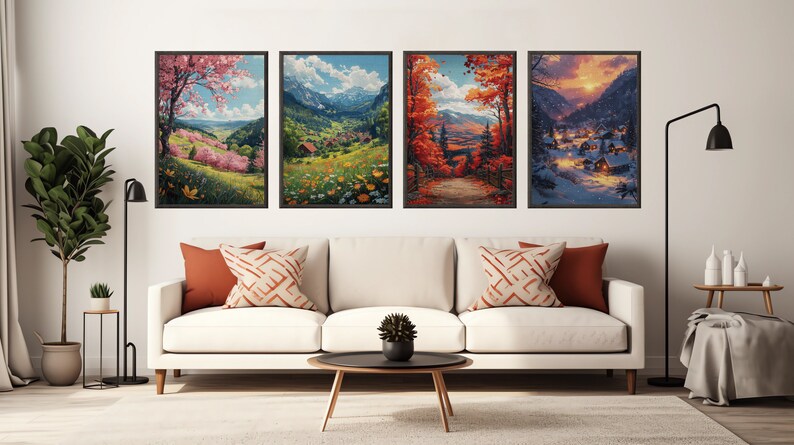 Four Seasons | the Seasons - Comic Book Prints | Set of 4 | Seasons ...