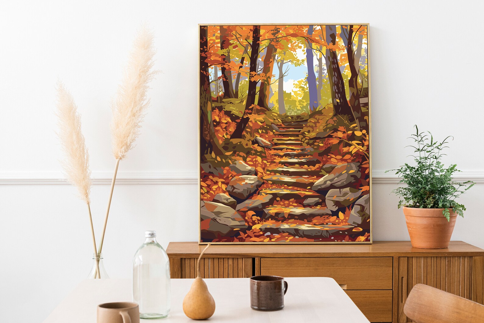 Hidden Footpath - the Four Seasons - Set of 4 Vector Illustration, Home ...