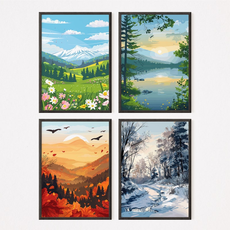 4 Seasons Wall Art - Etsy