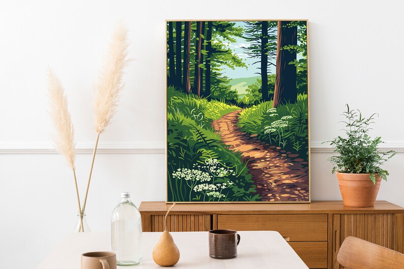 Hidden Footpath - the Four Seasons - Set of 4 Vector Illustration, Home ...