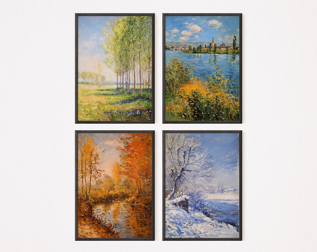 Impressionist 4 Season Art Print | Claude Monet Style | Spring | Summer ...
