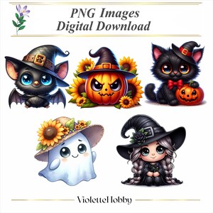5 PNG Images/digital Download/halloween Decor/halloween Art/clipart ...