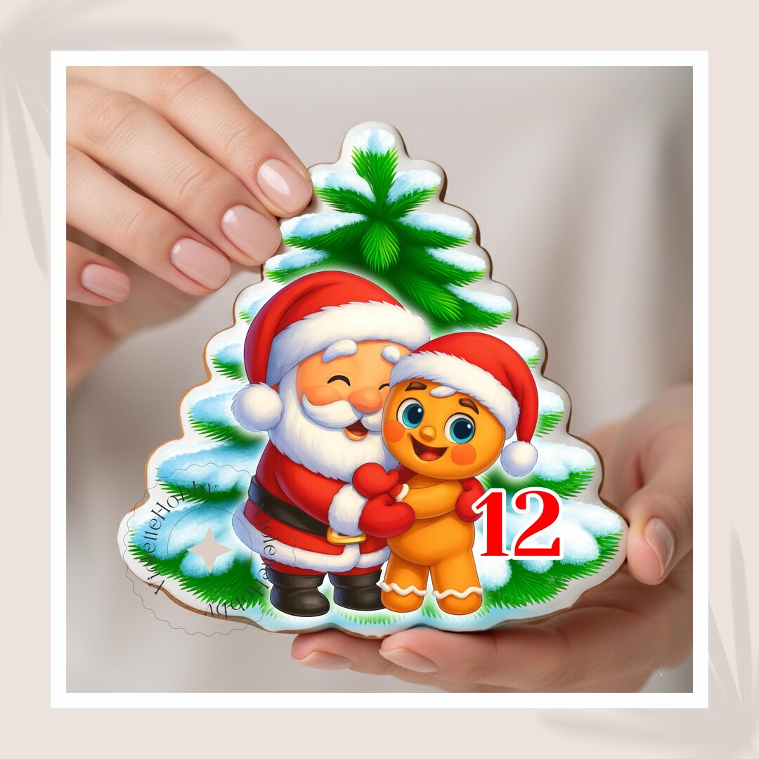 Gingerbread Advent Calendar Clipart Bundle: Christmas Countdown PNG ...