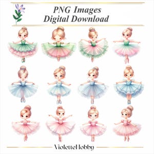 Elegant Ballet Dancer Clipart - Digital Ballerina PNG Images ...
