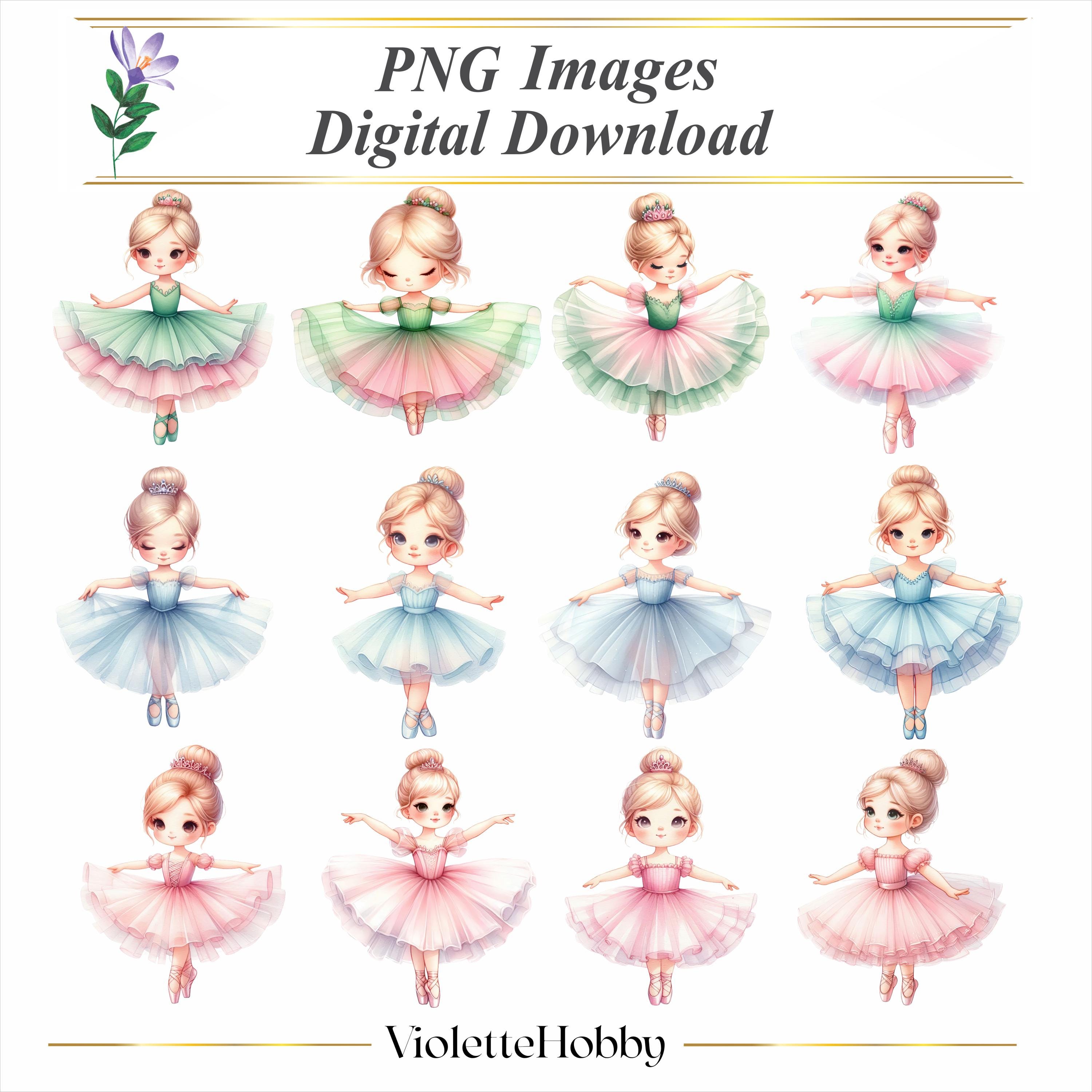 Elegant Ballerina Clipart: Ballet Dancer PNG Images (digital Download ...