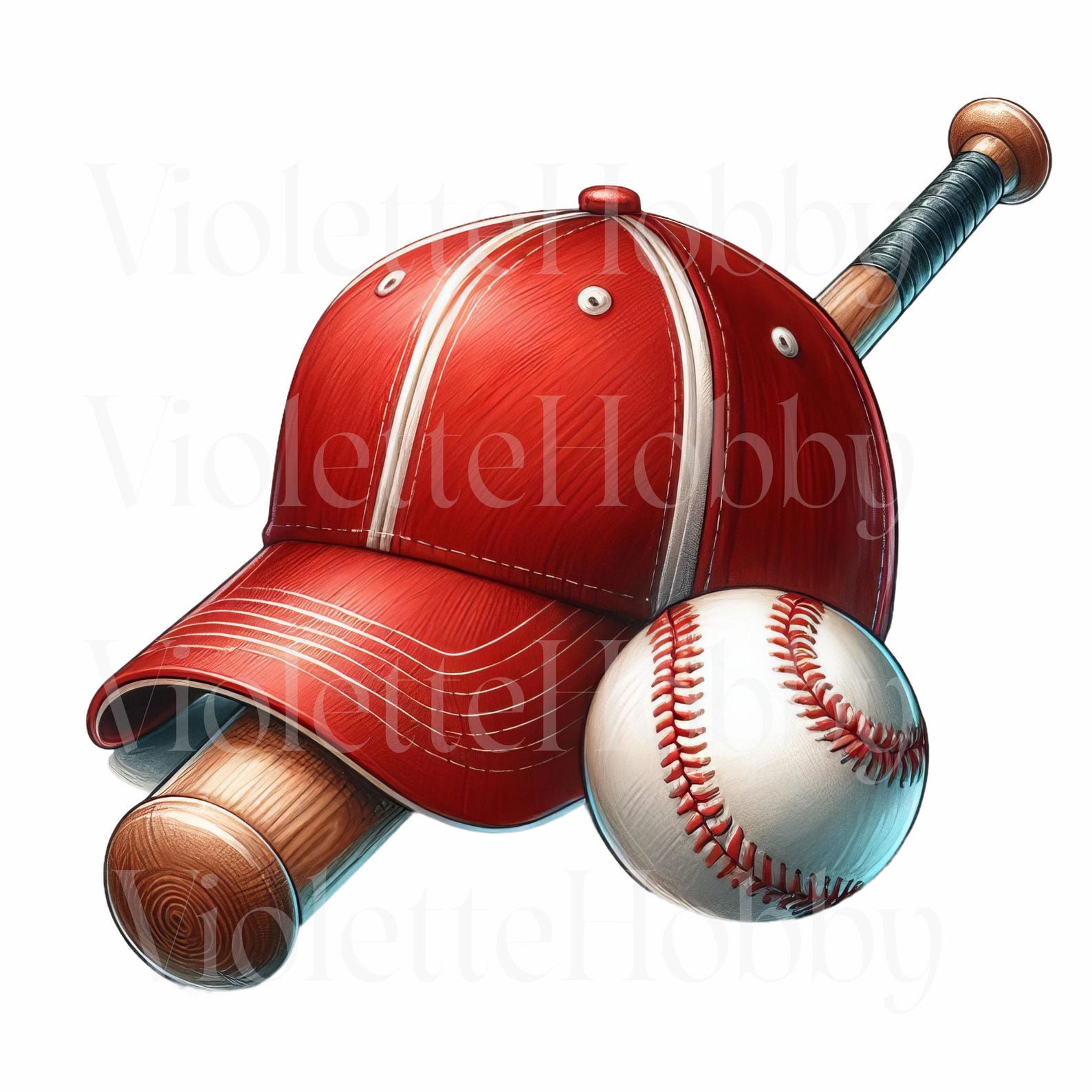 Baseball Player Clipart: Red Uniform, Sports Illustration (15 PNG ...