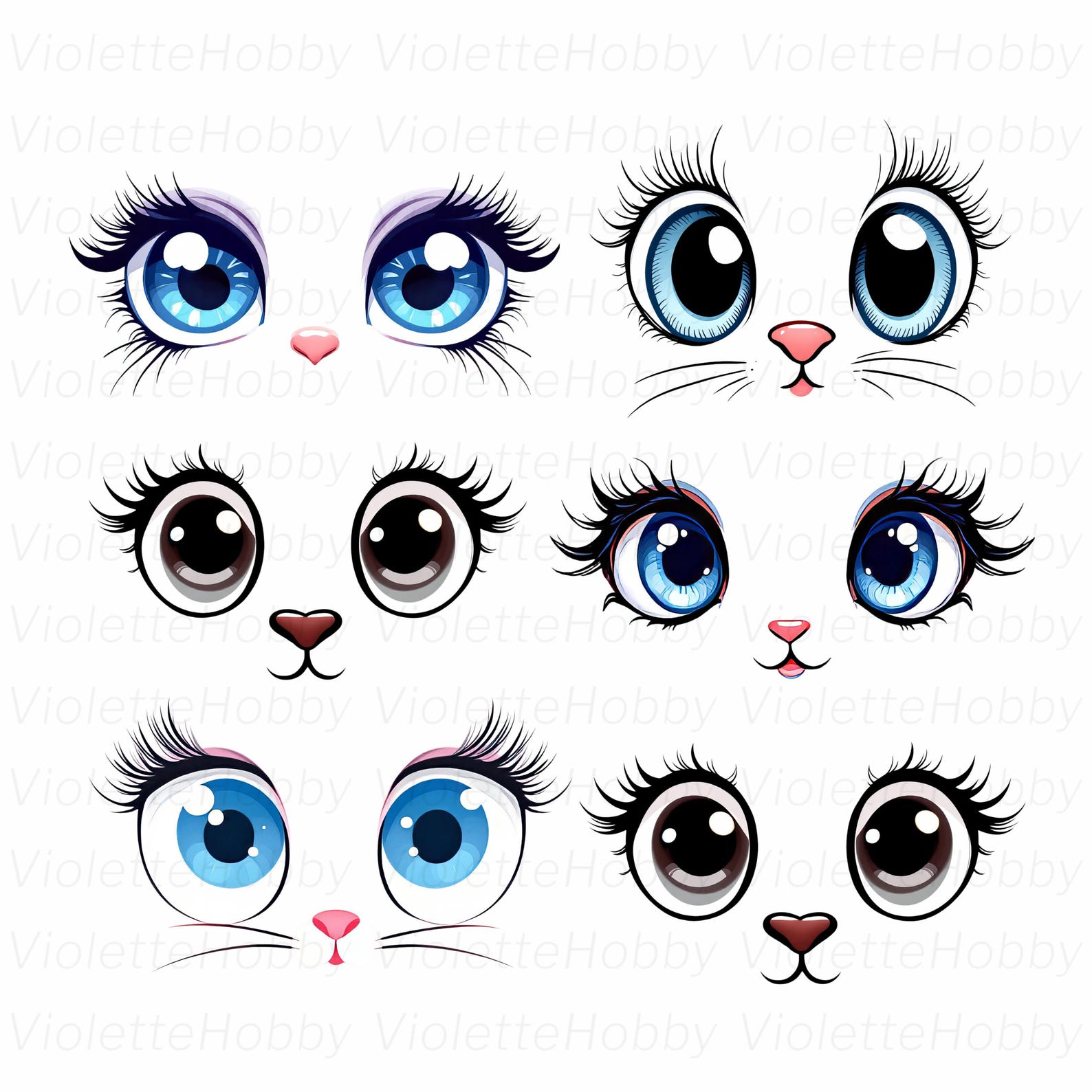 Bunny & Chick Faces Clipart: Edible Printing, Cookie Decor (40 PNG ...