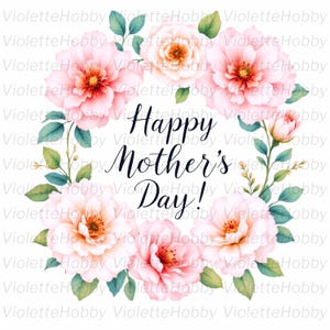 Mother’s Day Clipart Bundle | Watercolor Floral PNG | Happy Mother's ...