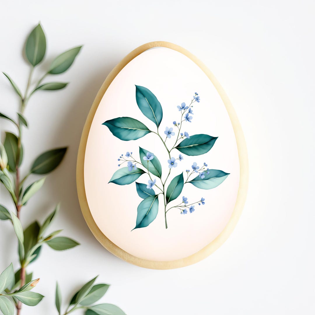 Easter Floral Egg Clipart Set-20 PNG Watercolor Easter Egg Digital ...