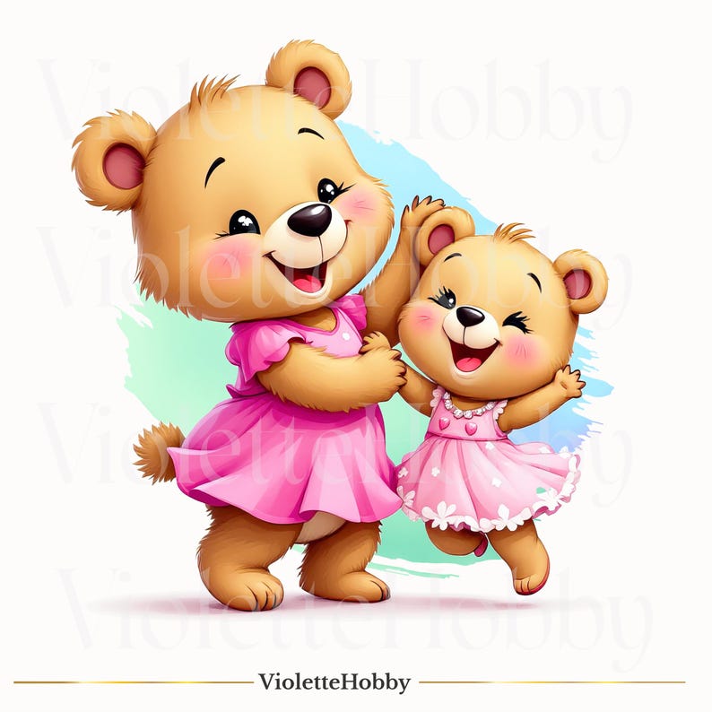Mother’s Day Bear Clipart PNG | Mom and Baby Bear Clip Art | Cute ...