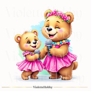 Mother’s Day Bear Clipart PNG | Mom and Baby Bear Clip Art | Cute ...
