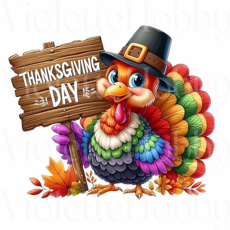 Thanksgiving Clipart: Autumn Characters & Elements PNG (commercial Use ...