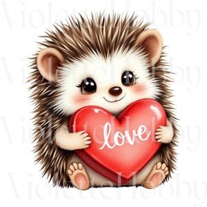 12 Valentine's Day Hedgehog PNG Clipart | Cute Animal Love ...