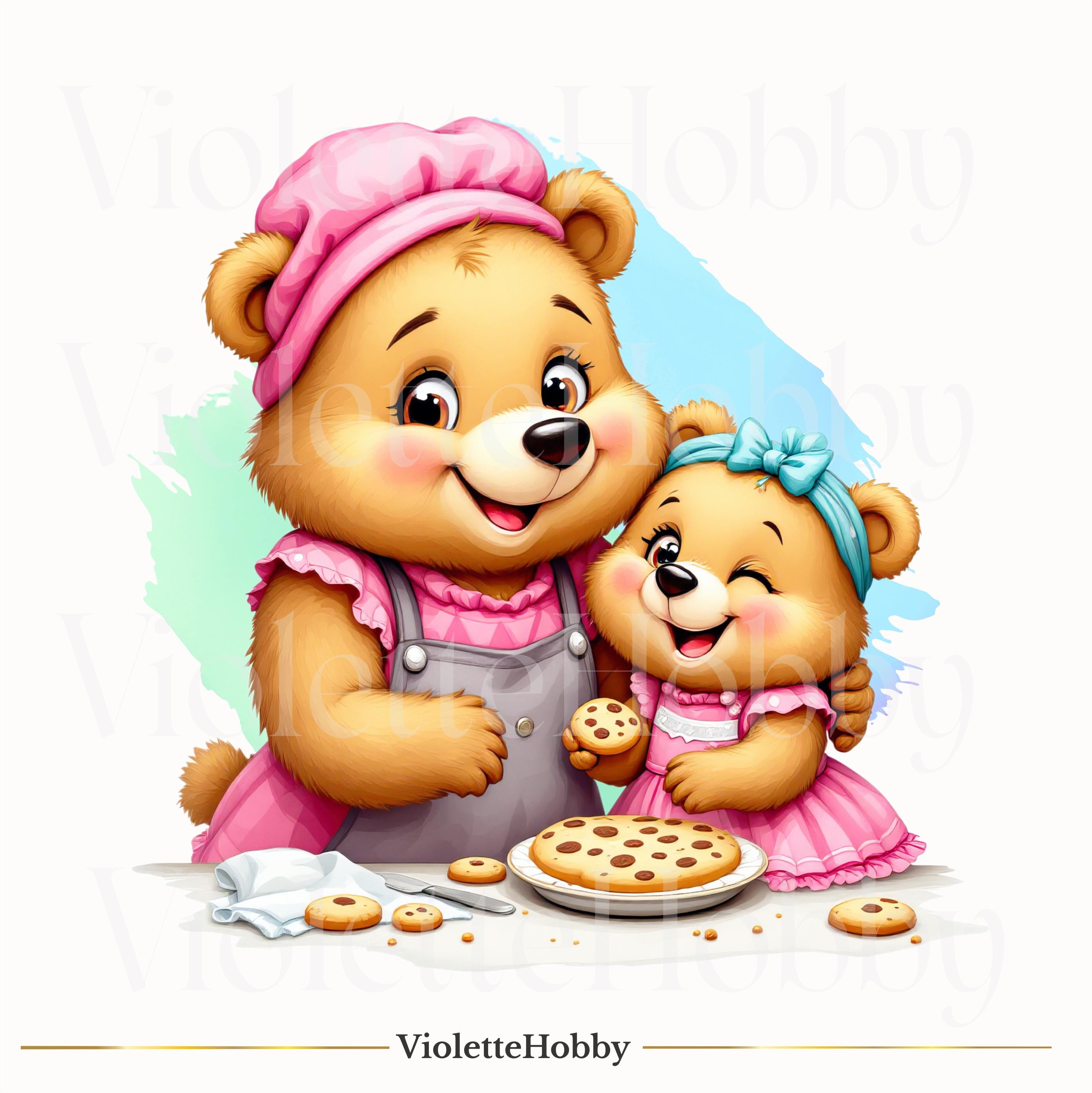 Mother’s Day Bear Clipart PNG | Mom and Baby Bear Clip Art | Cute ...