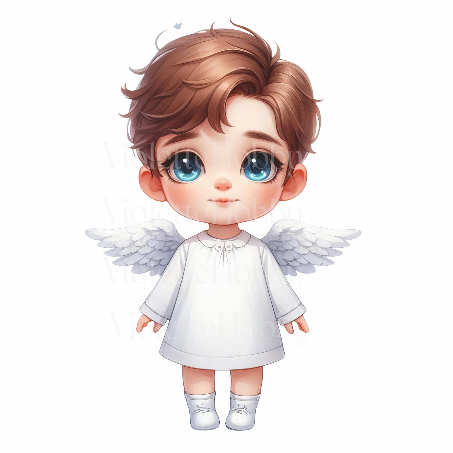 Diverse Angel Children Clipart Collection Floral Crowned Winged Figures ...
