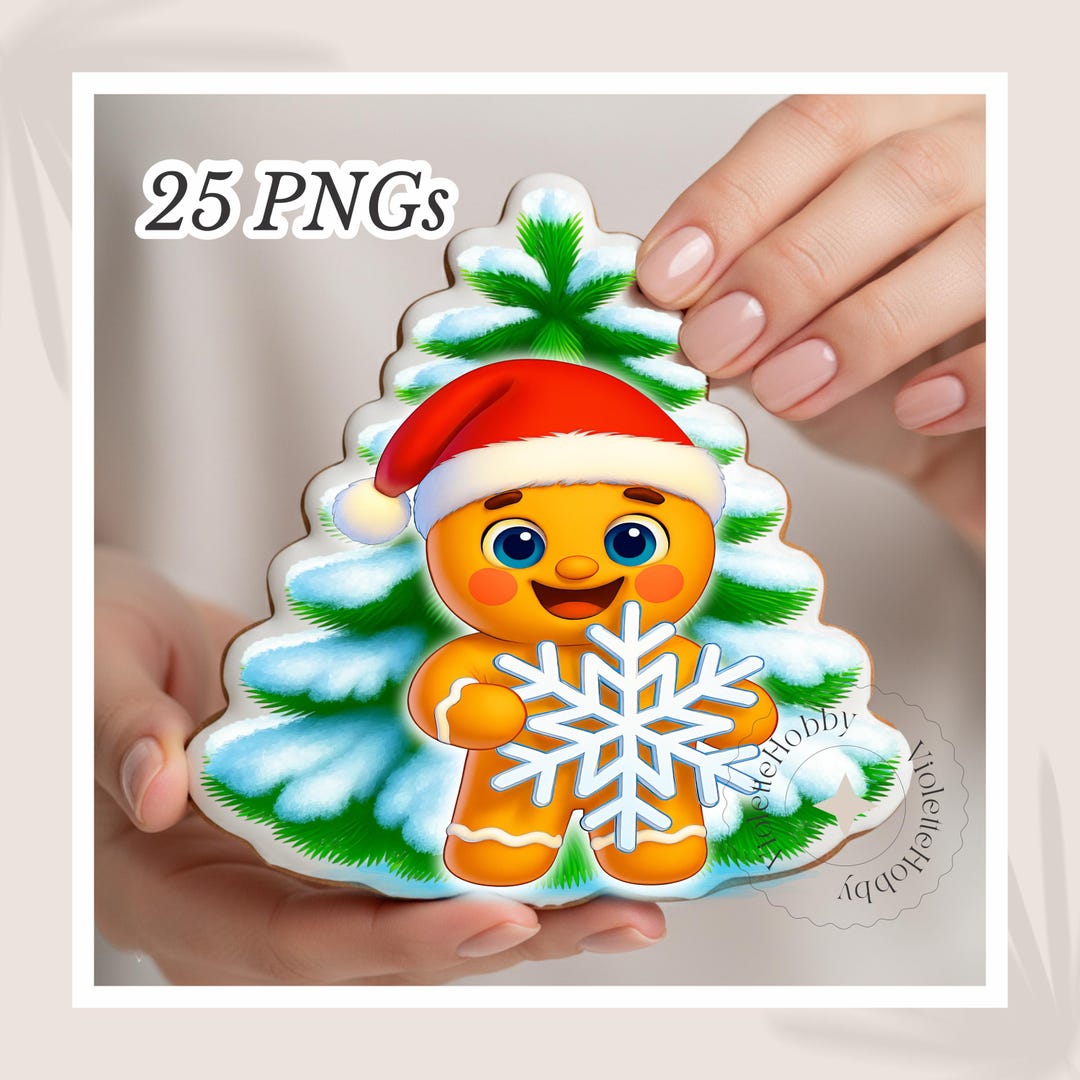 Gingerbread Man Clipart Bundle: Christmas Cookie PNG (digital Download ...