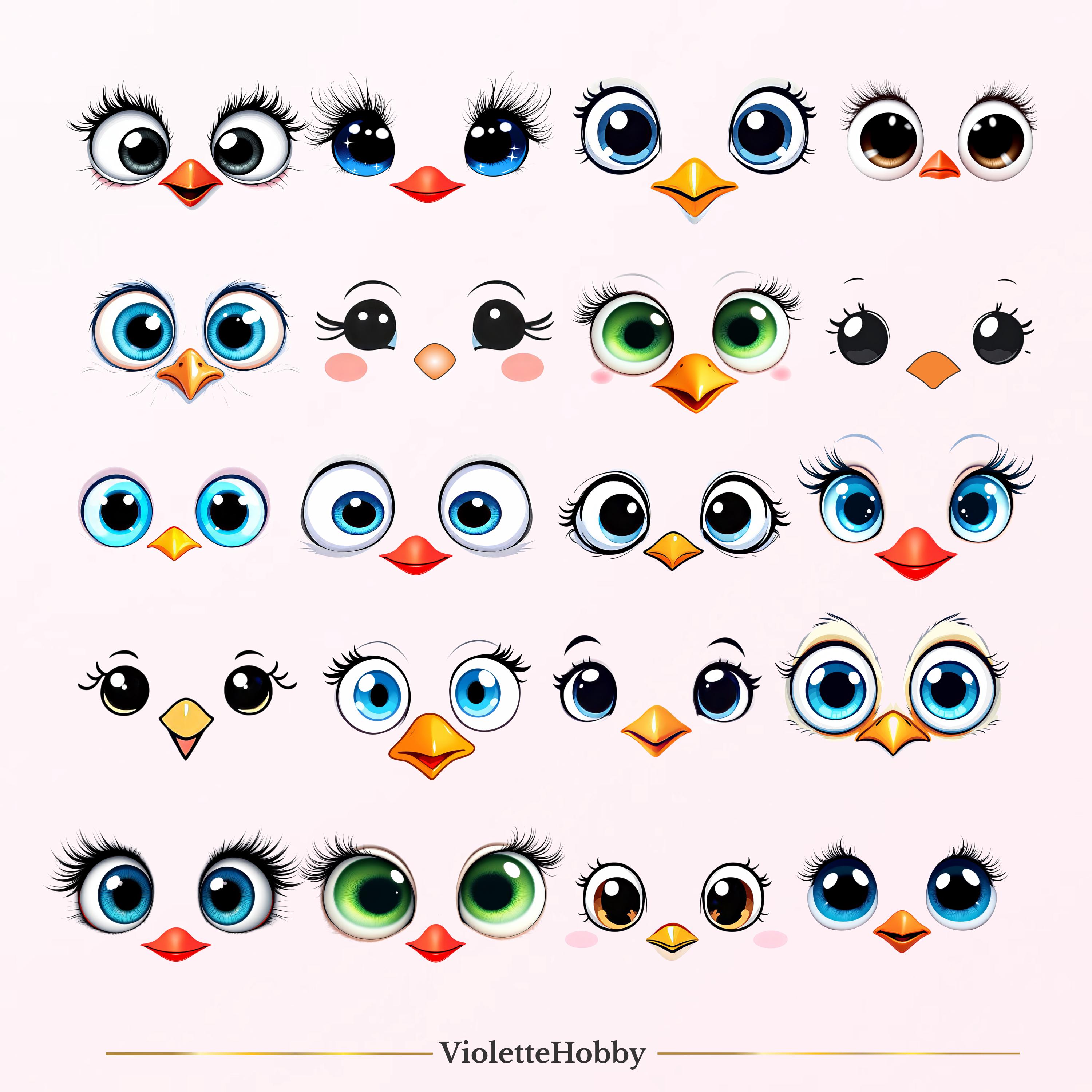 Bunny & Chick Faces Clipart: Edible Printing, Cookie Decor (40 PNG ...