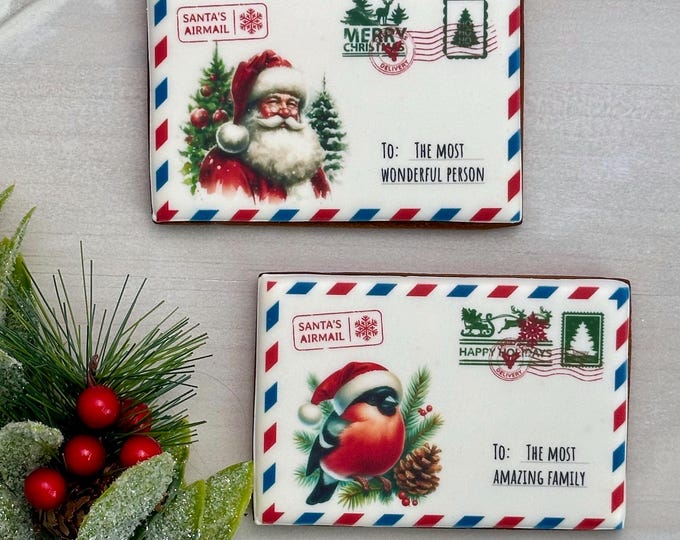 10 Christmas Envelope Clipart, Printable Watercolor Clipart, Paper ...