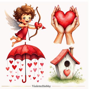 Valentine's Day PNG Clip Art Set - 20 Romantic Love Graphics - Etsy