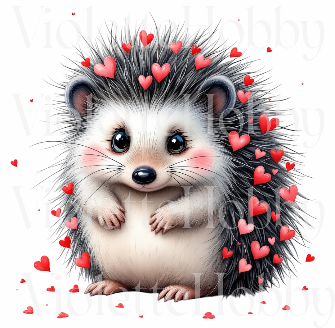 12 Valentine's Day Hedgehog PNG Clipart | Cute Animal Love ...