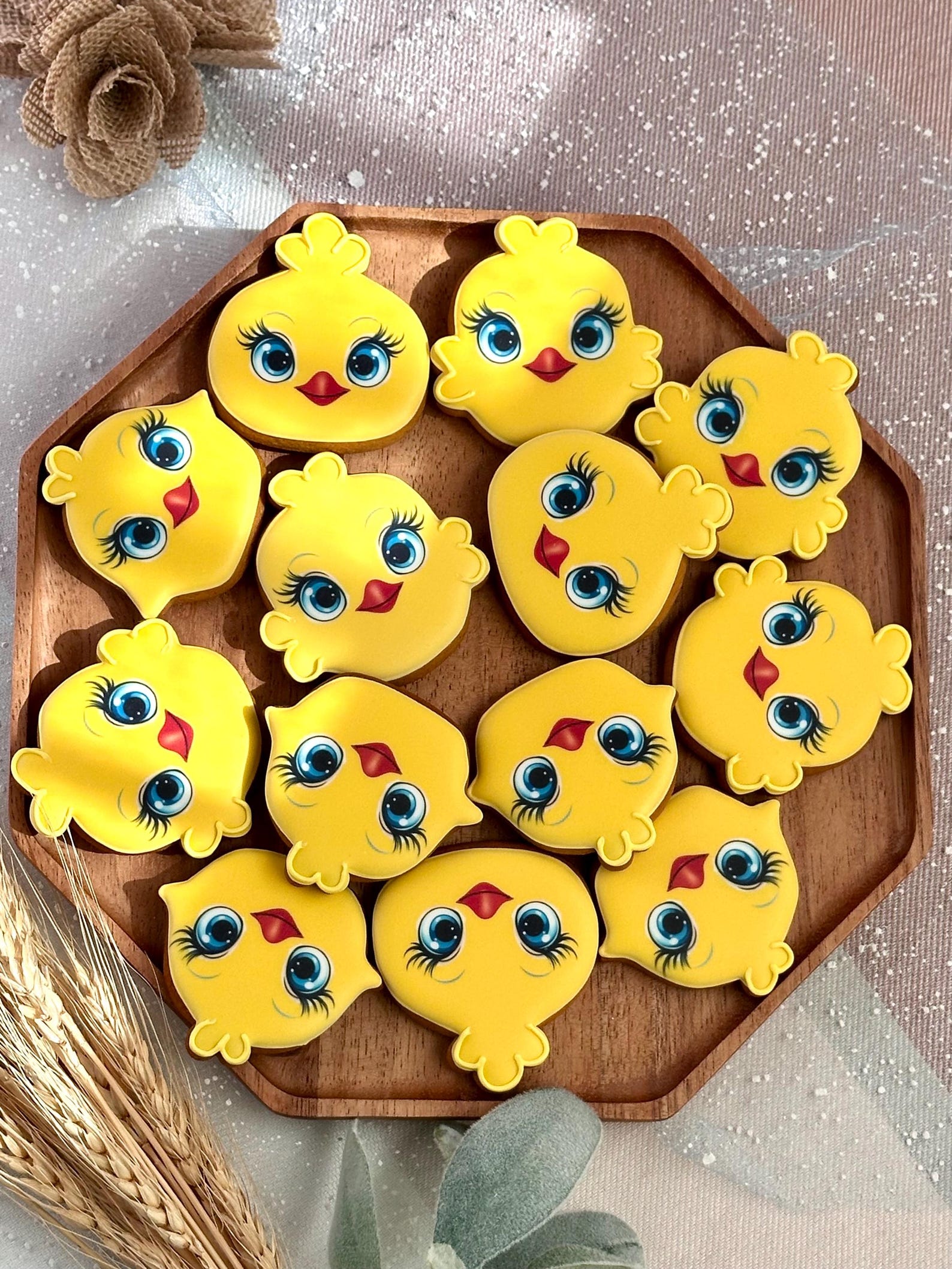 Bunny & Chick Faces Clipart: Edible Printing, Cookie Decor (40 PNG ...