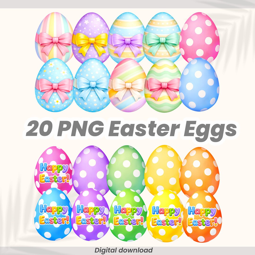 Pastel Easter Egg Clipart Set, Spring Graphics, Edible Image Printing ...